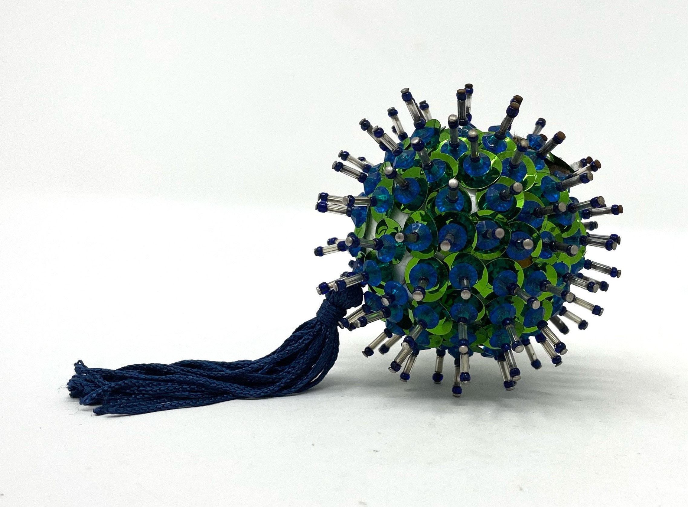 Vintage Sputnik Atomic Push Pin Sequin and Glass Tube Bead - Etsy