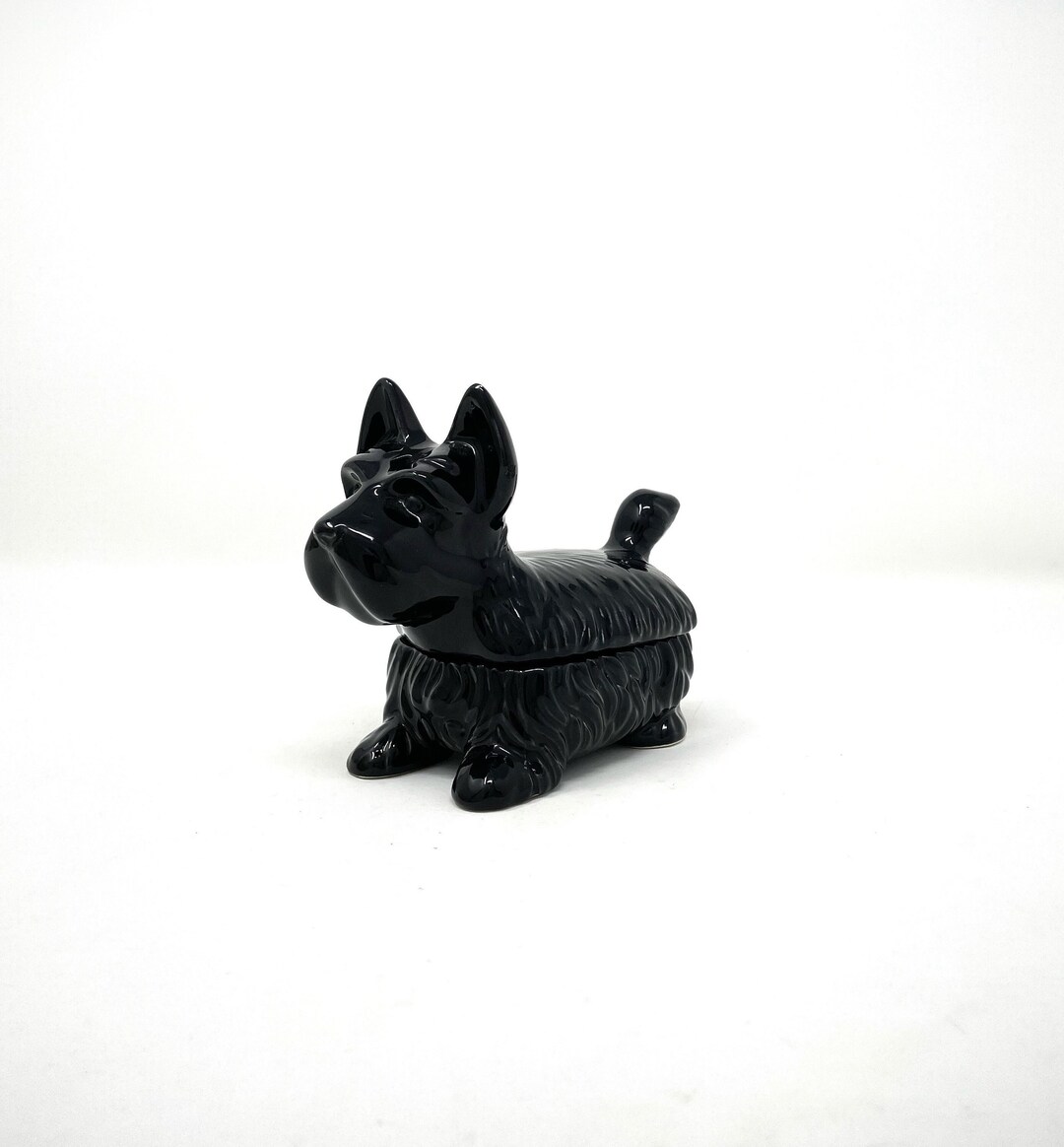Vintage Ceramic Figural Scotty Dog Lidded Trinket Dish Terrier Dog ...