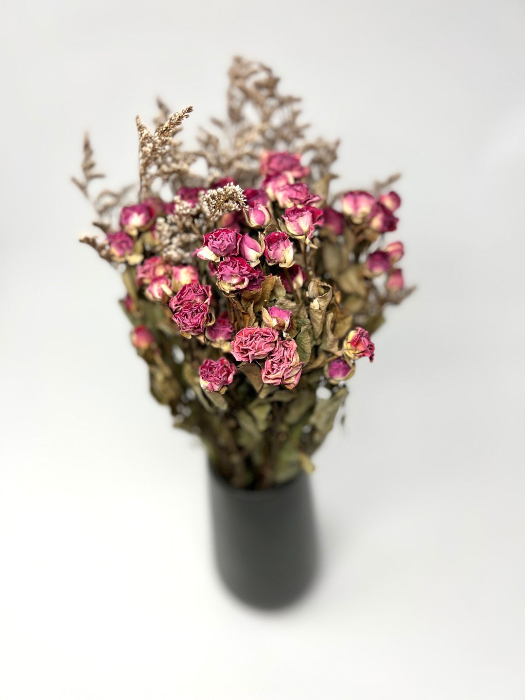 Dried Rose Bouquet Mini, Dried Rose Arrangement, Flower Centerpiece ...