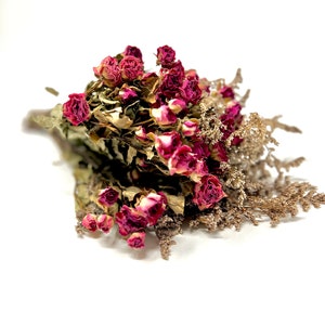 Dried Rose Bouquet Mini, Dried Rose Arrangement, Flower Centerpiece ...