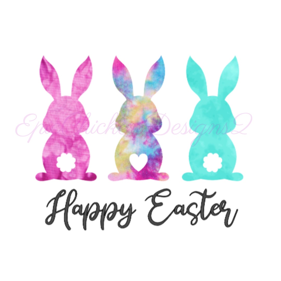 Happy Easter PNG | Happy Easter Tie Dye Bunny PNG | Easter Bunny PNG ...