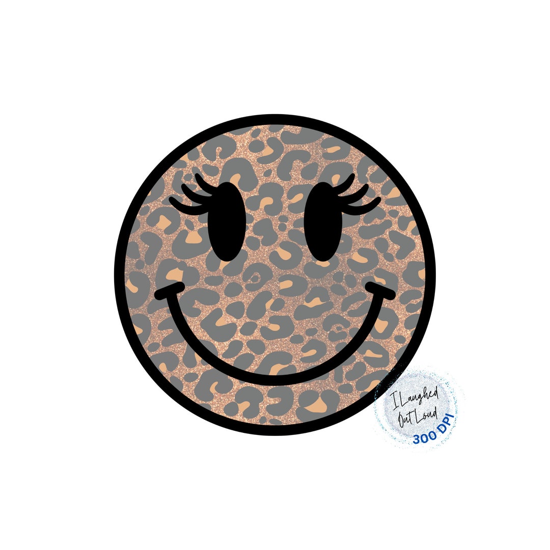 Leopard Smiley Face PNG, Leopard Smiley Face PNG, Cricut Cut File ...