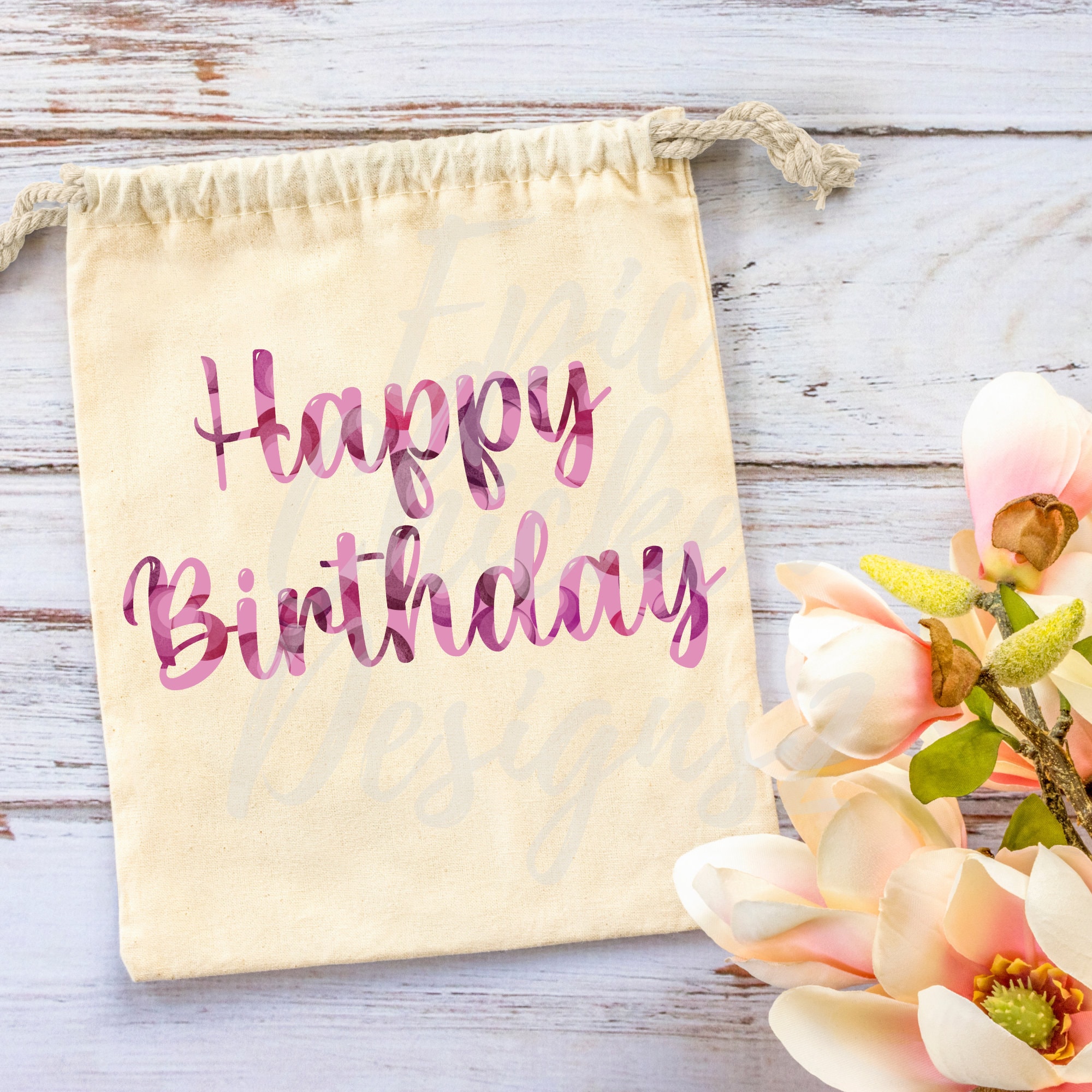 Happy Birthday PNG Pink Happy Birthday PNG Happy Birthday Digital ...