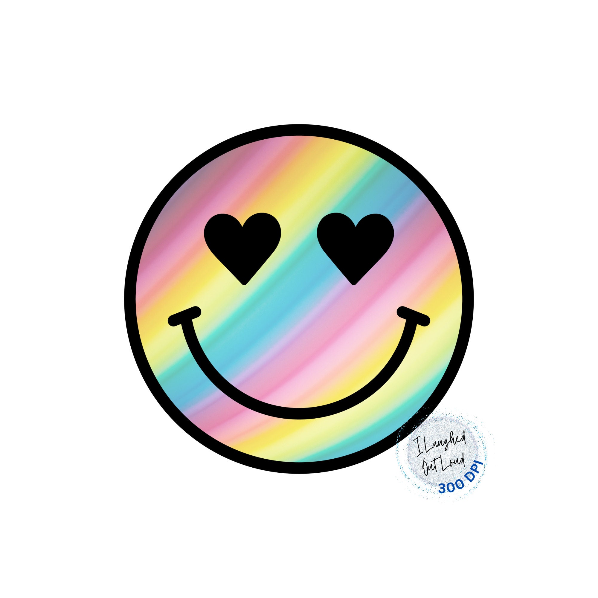 Rainbow Smiley Face With Heart Eyes PNG, Rainbow Smiley Face PNG ...
