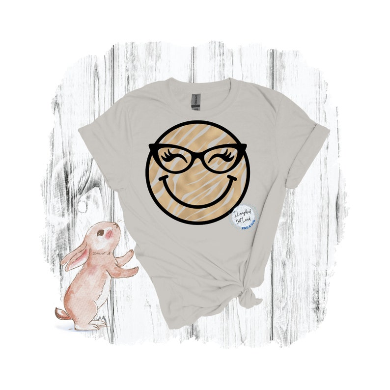 Smiley Face Tan Stripes With Glasses PNG, Stripe Smiley PNG, Cricut Cut ...