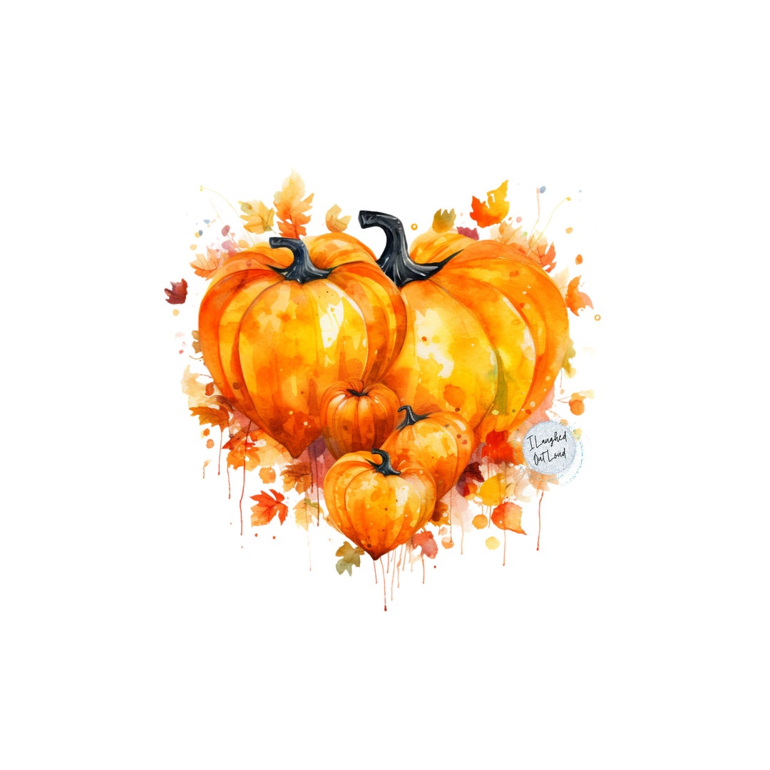 Fall Pumpkin PNG | Pumpkin PNG | Heart Shaped Pumpkin PNG | Watercolor ...