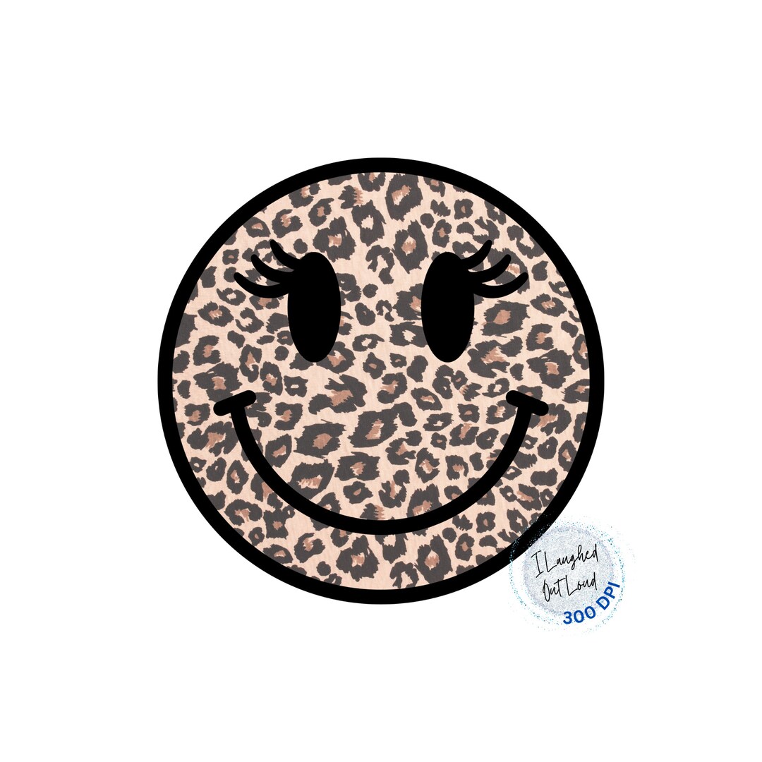 Leopard Smiley Face PNG, Leopard Smiley Face PNG, Cricut Cut File ...