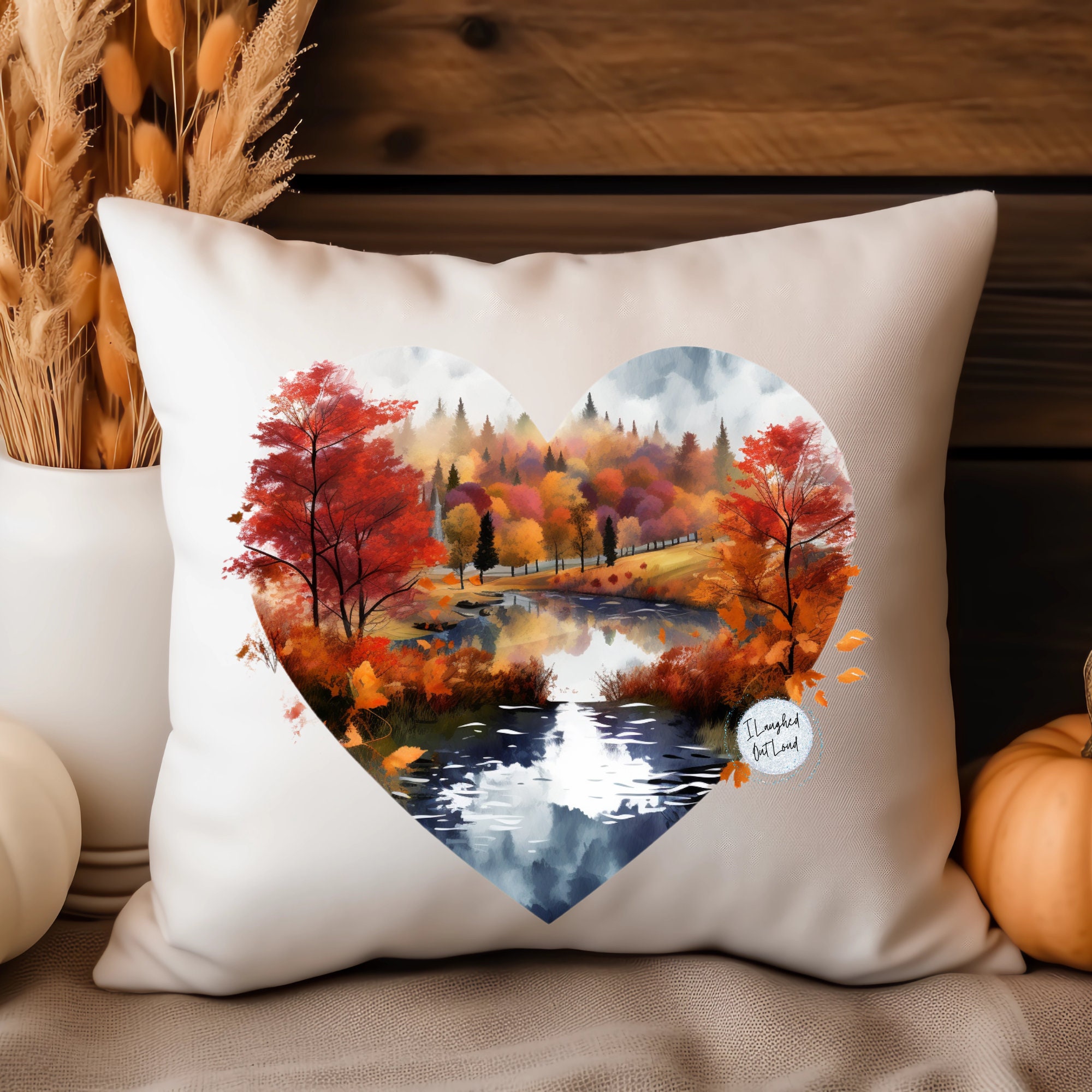 Fall PNG Fall Heart PNG Heart Shaped Fall Scene PNG Watercolor Fall Png ...