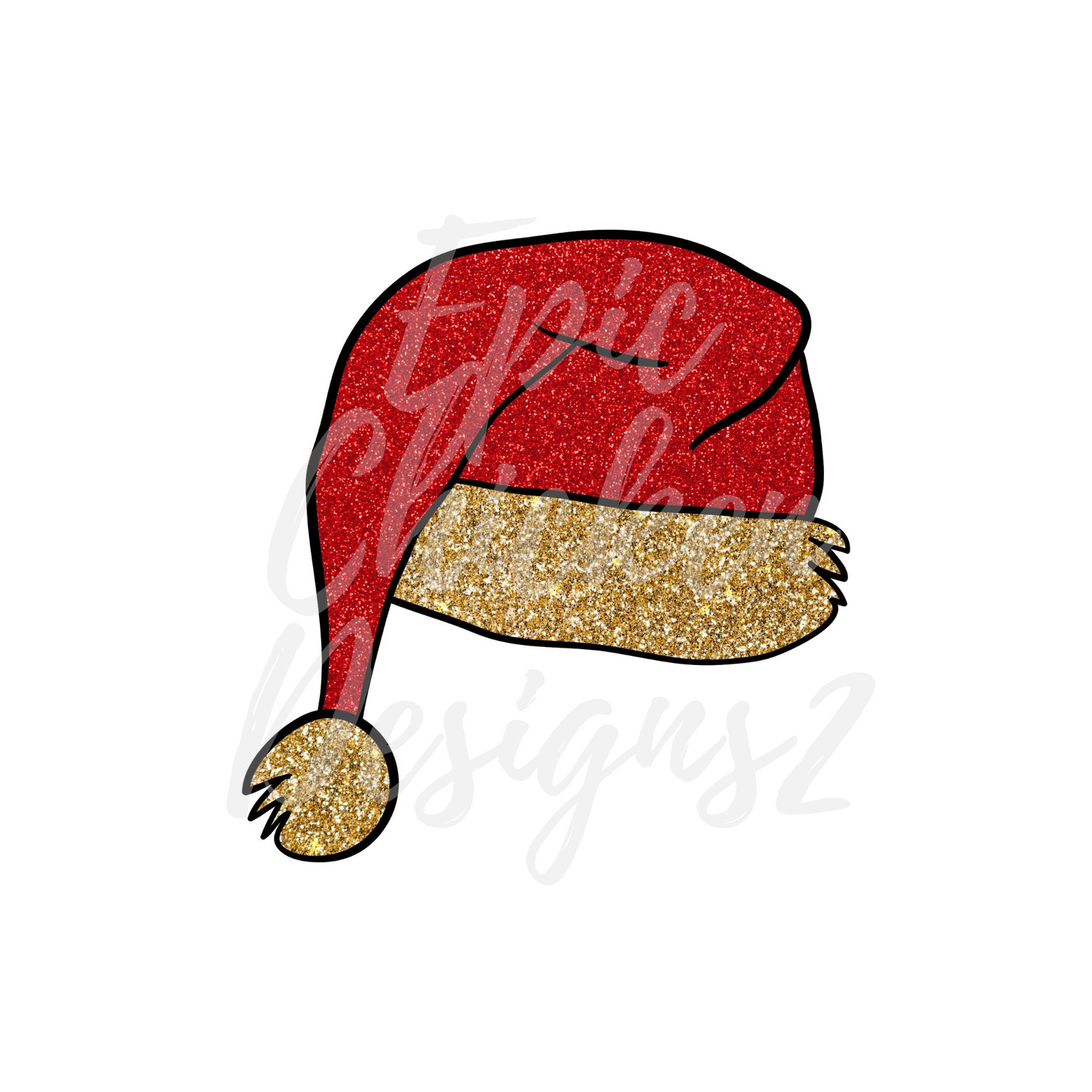 Santa Hat PNG | Glitter Santa Hat PNG | Red Santa Hat PNG | Gold Santa ...