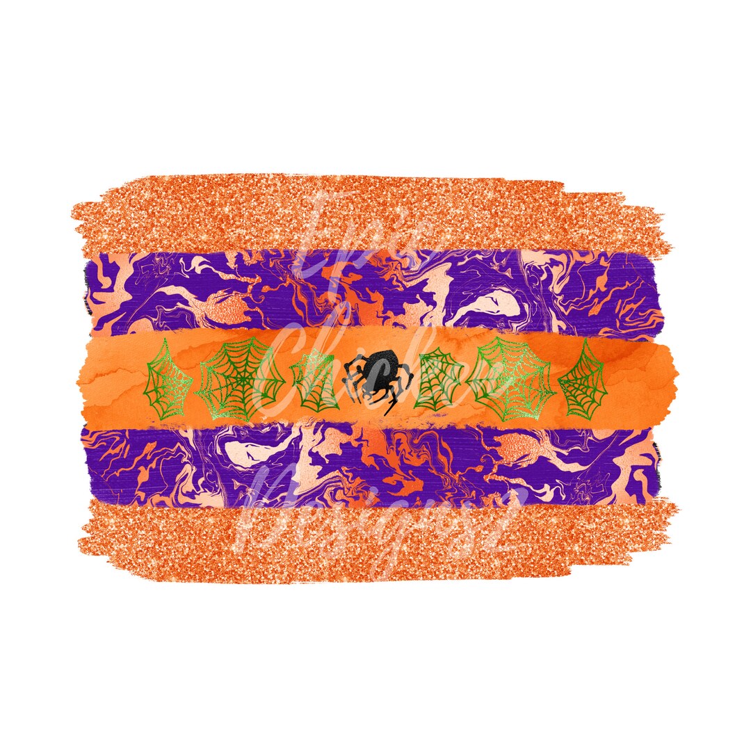 Spider Web Orange & Purple Brush Strokes PNG | Halloween Brush Strokes ...