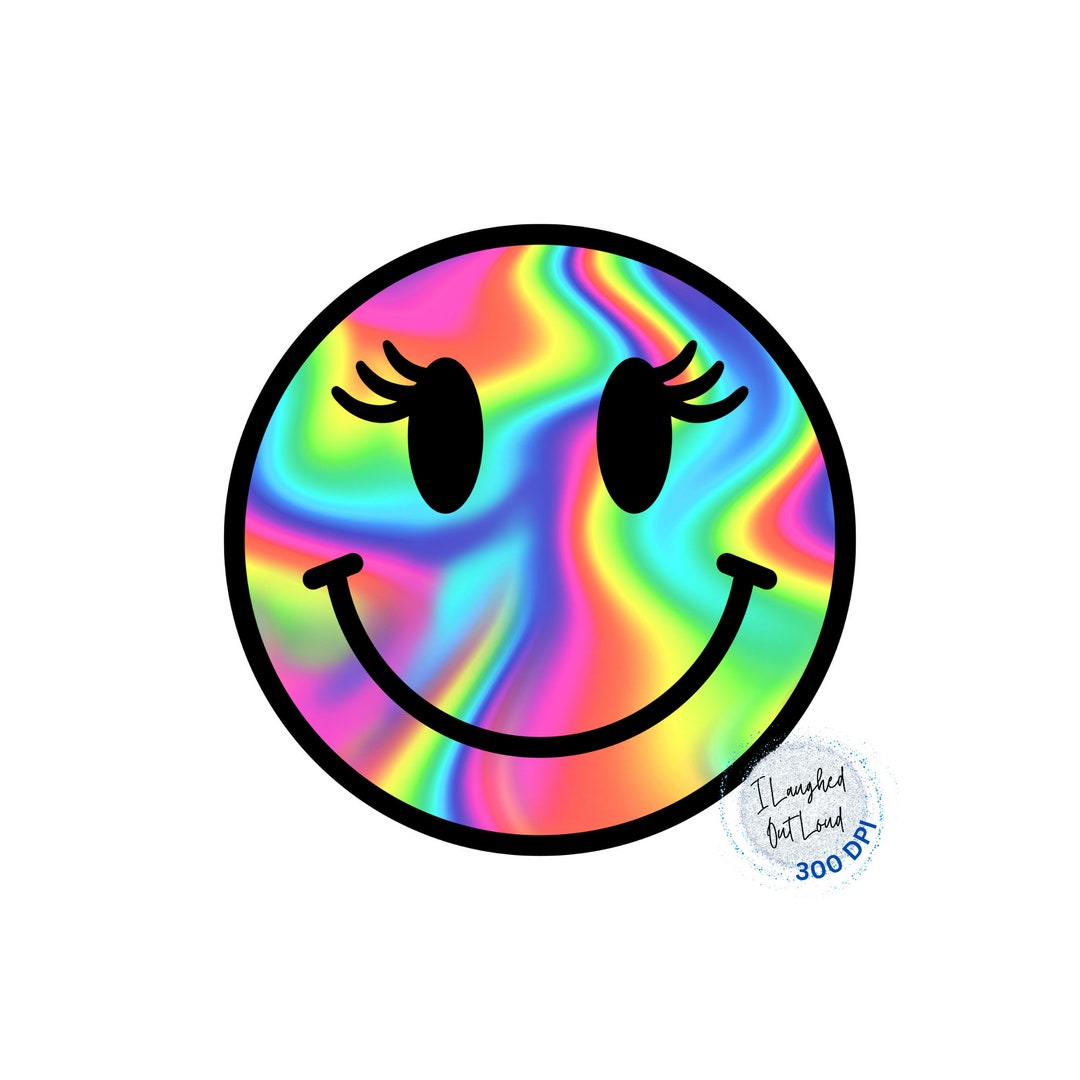 Groovy Rainbow Smiley Face PNG, Rainbow Smiley PNG, Cricut Cut File ...