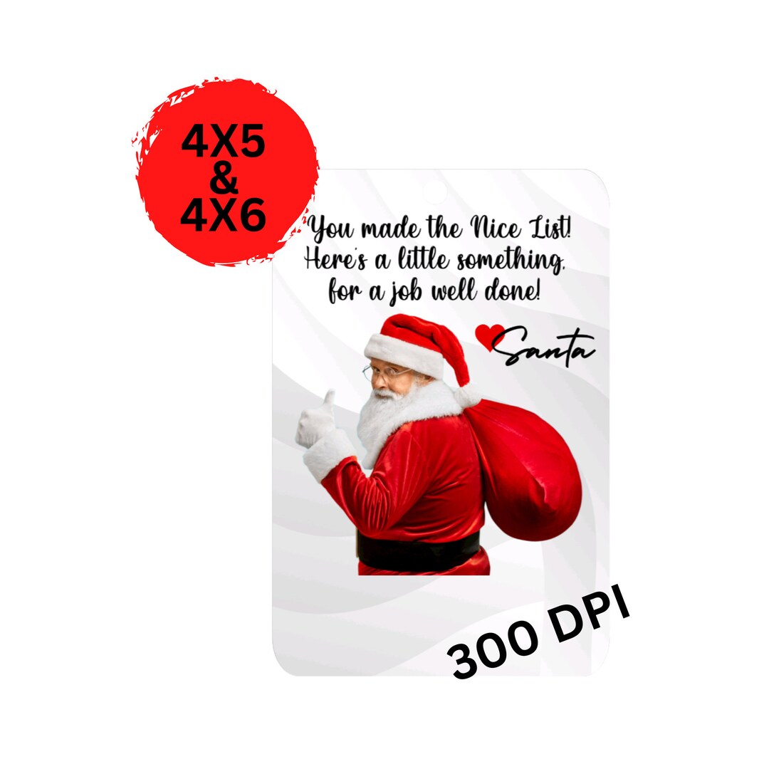 Santa Job Well Done PNG | Funny Christmas Money Card PNG | Christmas ...