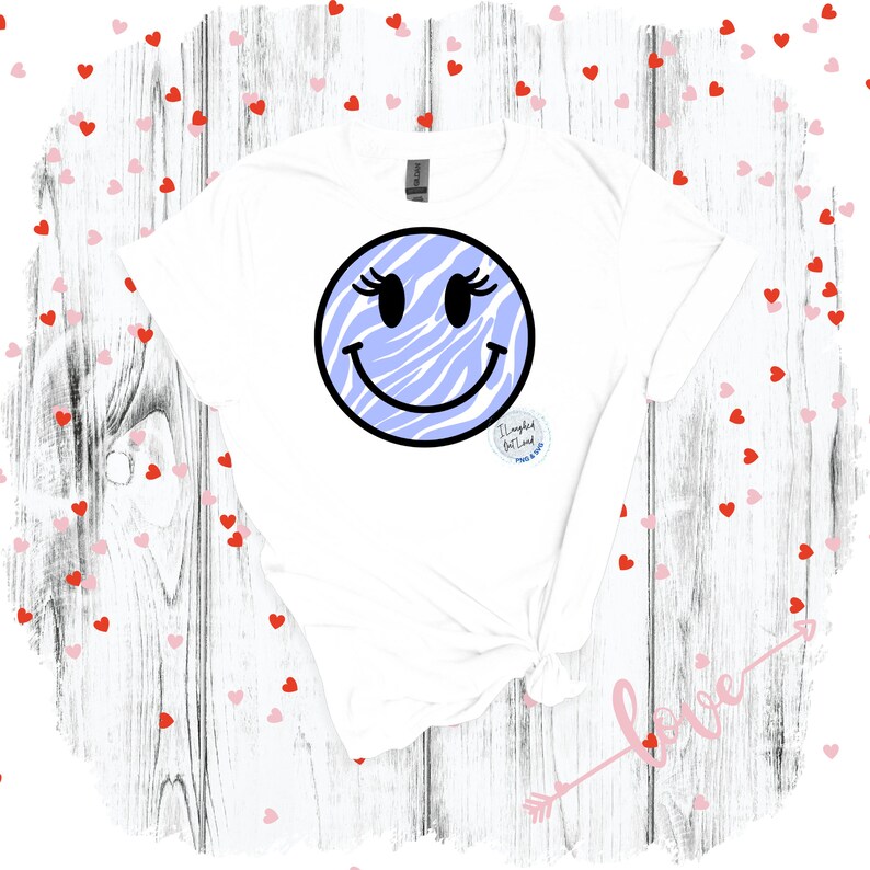 Smiley Face Blue Stripes PNG Stripe Smiley PNG Cricut Cut - Etsy