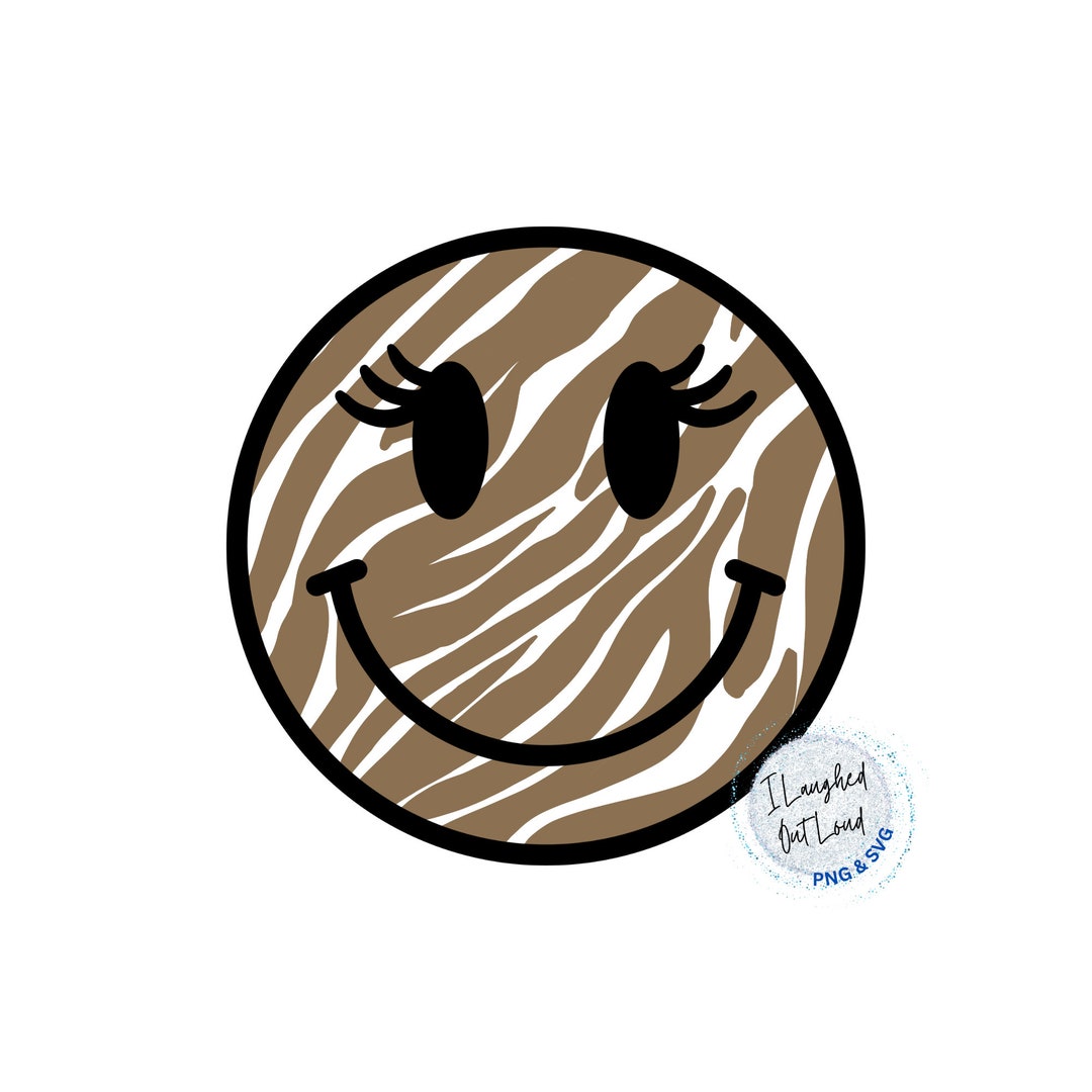 Smiley Face Brown Stripes PNG, Stripe Smiley PNG, Cricut Cut File ...