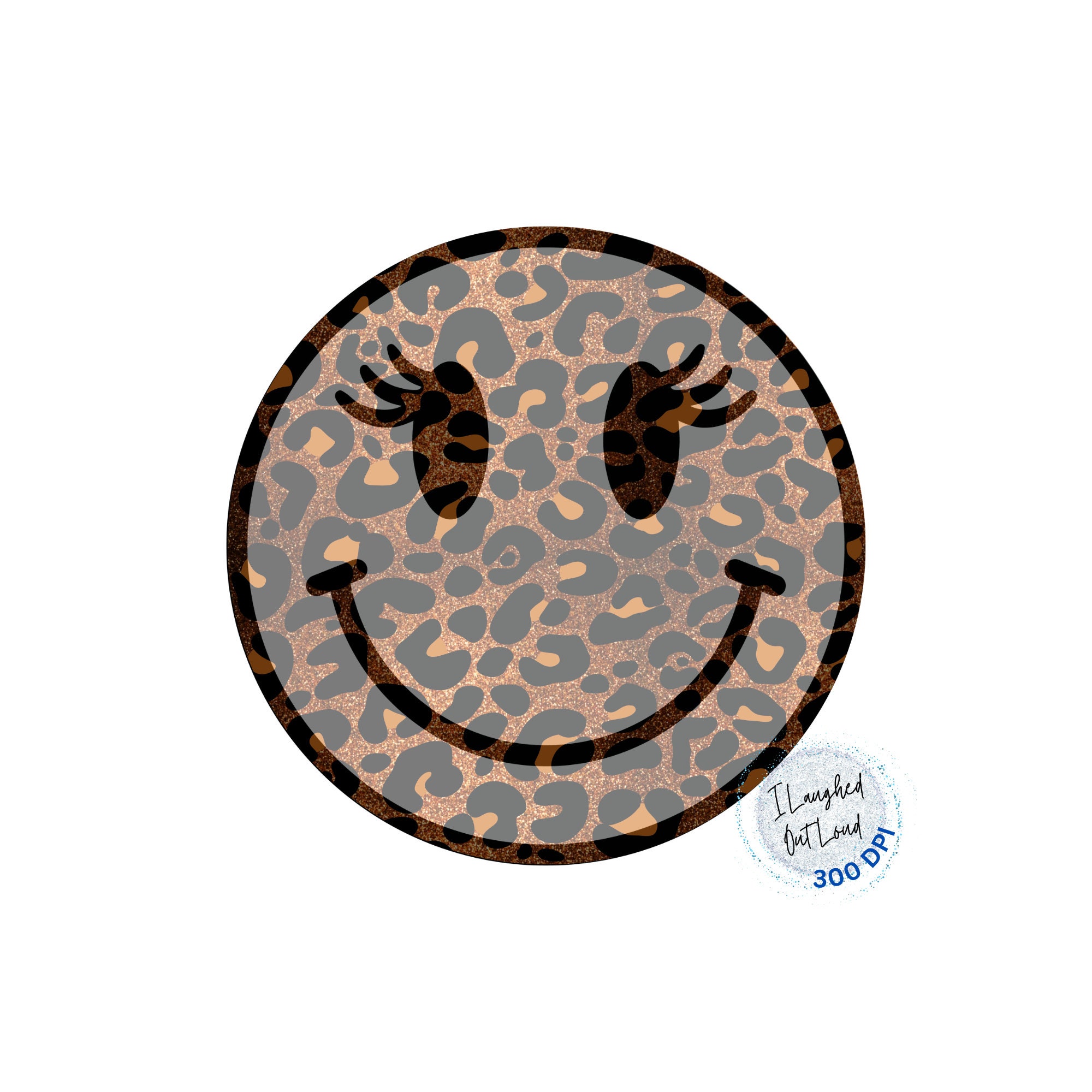 Reverse Leopard Smiley Face PNG, Leopard Smiley Face PNG, Cricut Cut ...