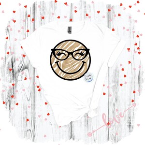 Smiley Face Tan Stripes With Glasses PNG, Stripe Smiley PNG, Cricut Cut ...