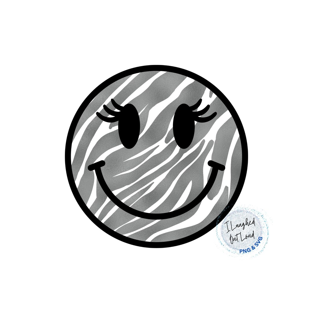 Smiley Face Grey Stripes PNG, Stripe Smiley PNG, Cricut Cut File ...