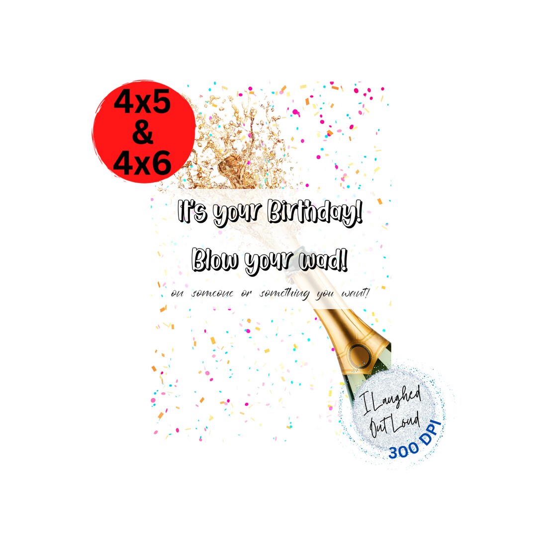 Blow Your Wad PNG Blow Your Wad Birthday PNG Adult Birthday Card PNG ...