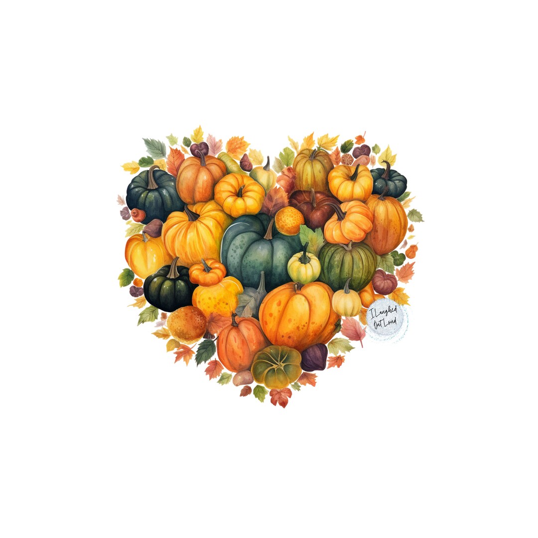 Fall Pumpkin PNG | Pumpkin PNG | Heart Shaped Pumpkin PNG | Watercolor ...
