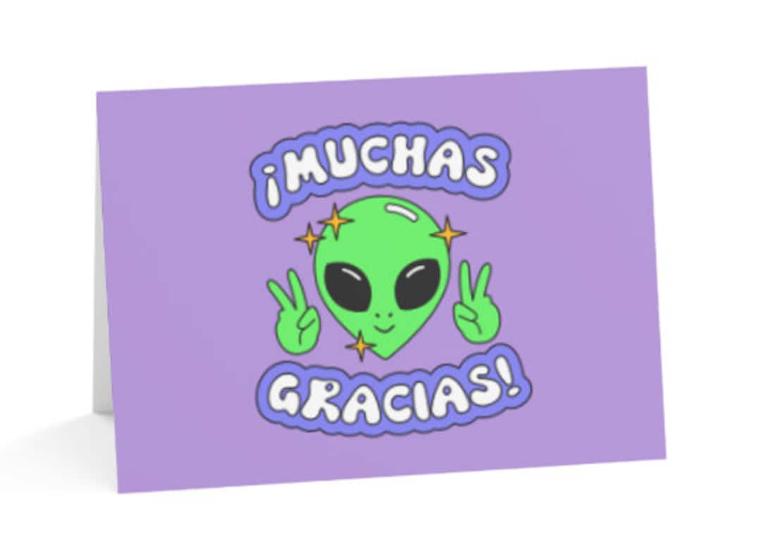 Purple Muchas Gracias Alien Digital Download Thank You Card - Etsy