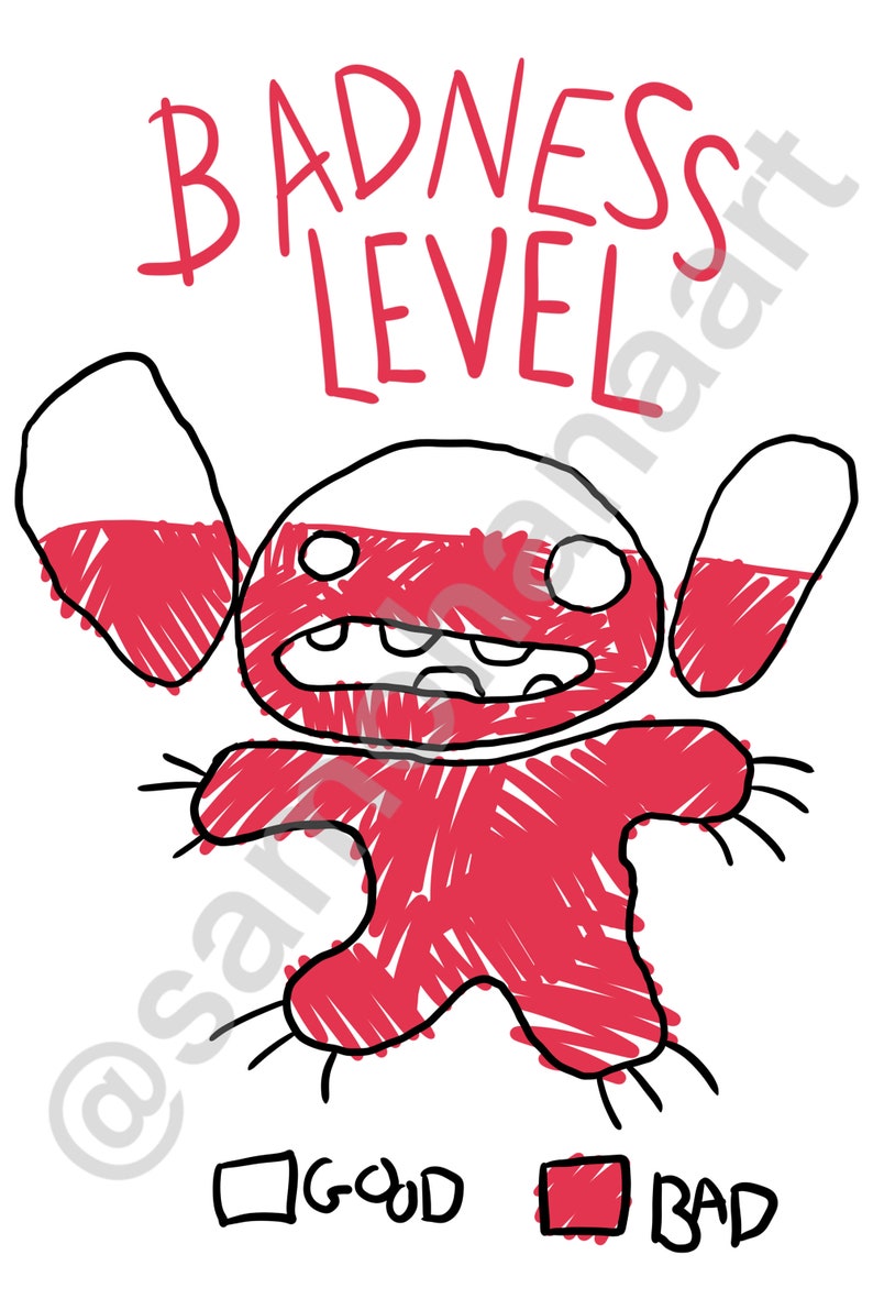 High Badness Level Lilo and Stitch by Sam Ohana DIGITAL - Etsy Australia