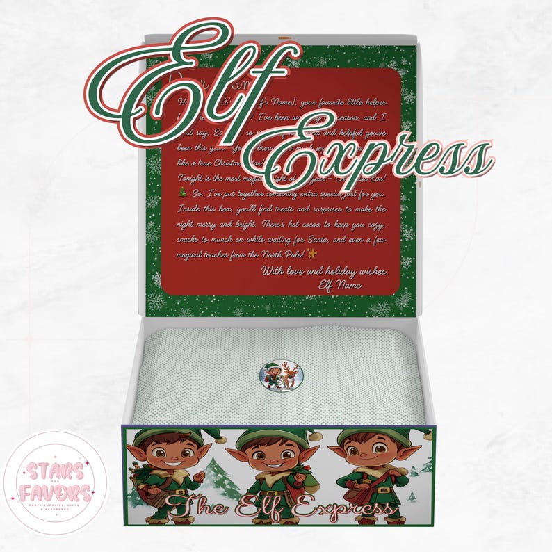 Elf Express Christmas Eve Gift Box: Treats & Surprises Filled Favors - Etsy