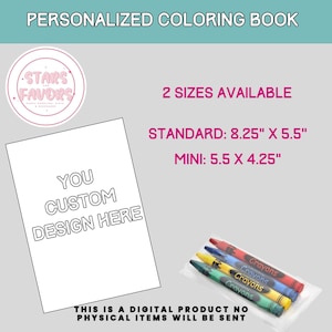 Custom Personalized Kids Coloring Books Birthday Party Activity Book ...