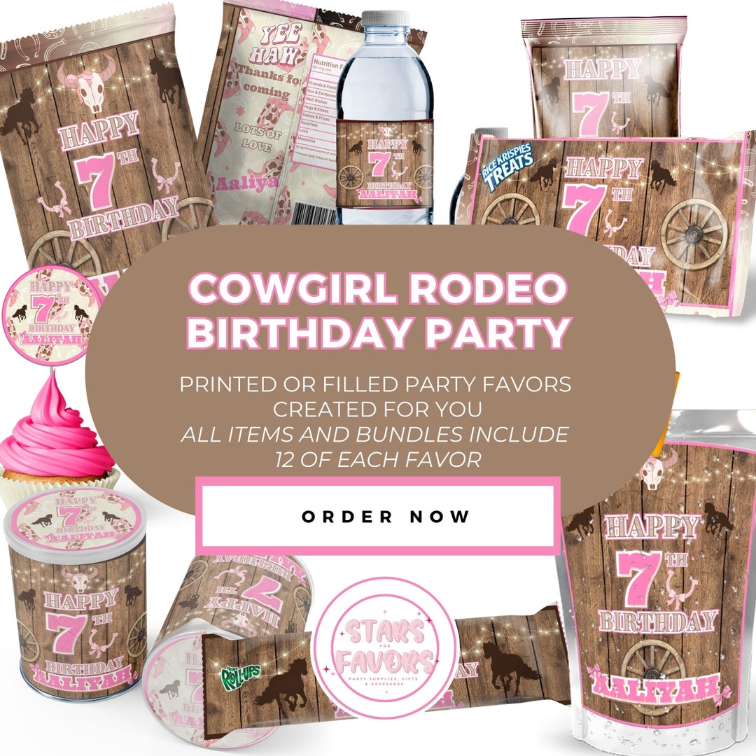 Cowgirl Rodeo Birthday Party Custom Party Favor Custom Party Bundle ...