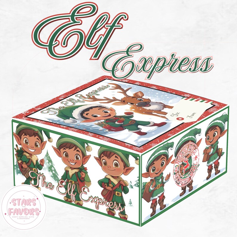Elf Express Christmas Eve Gift Box: Treats & Surprises Filled Favors - Etsy