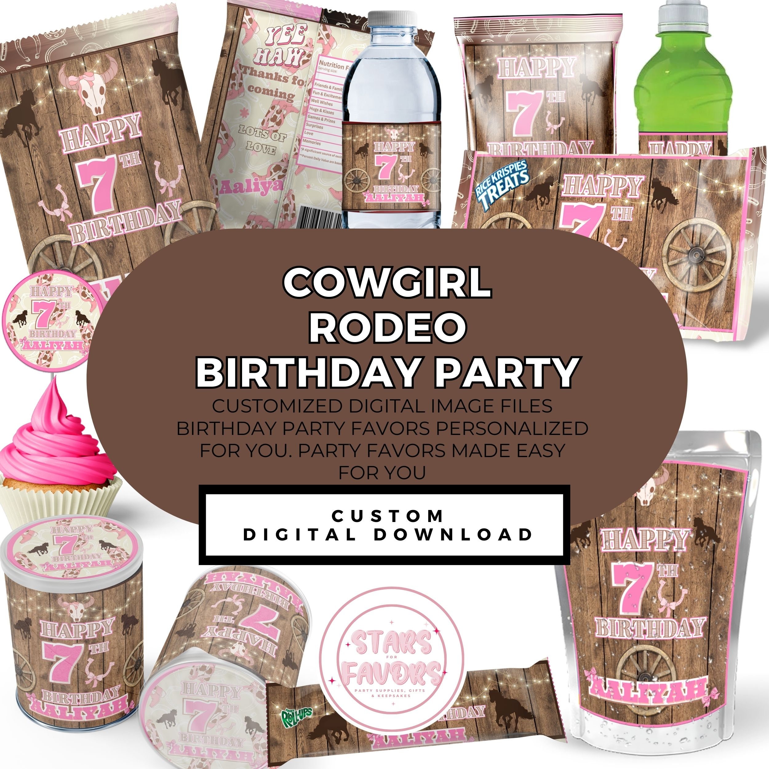 Cowgirl Rodeo Birthday Party Custom Party Favor Custom Bundle, Circus ...