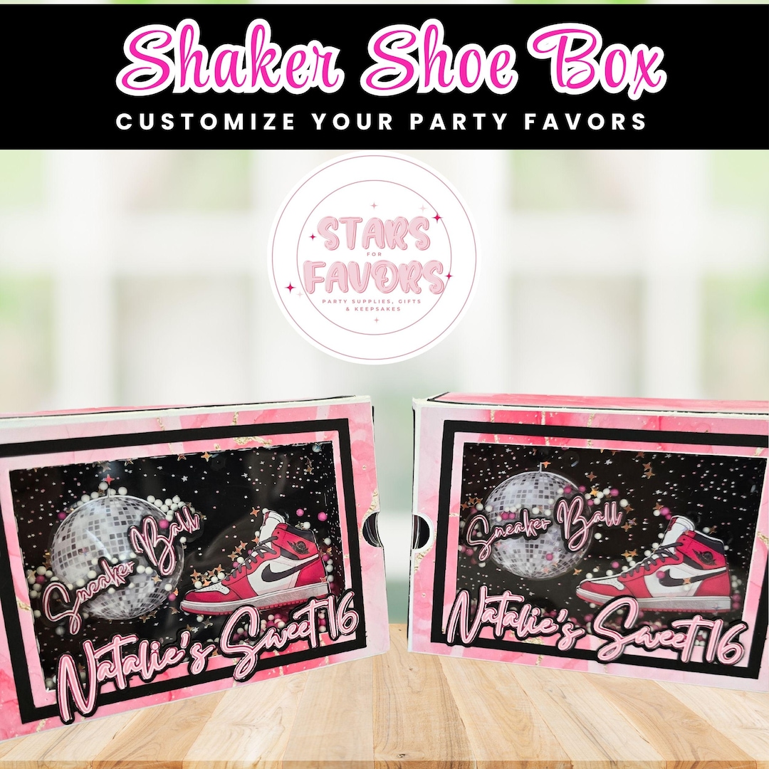 Sneaker Ball Shaker Shoe Boxes, Personalised Party Decorations ...