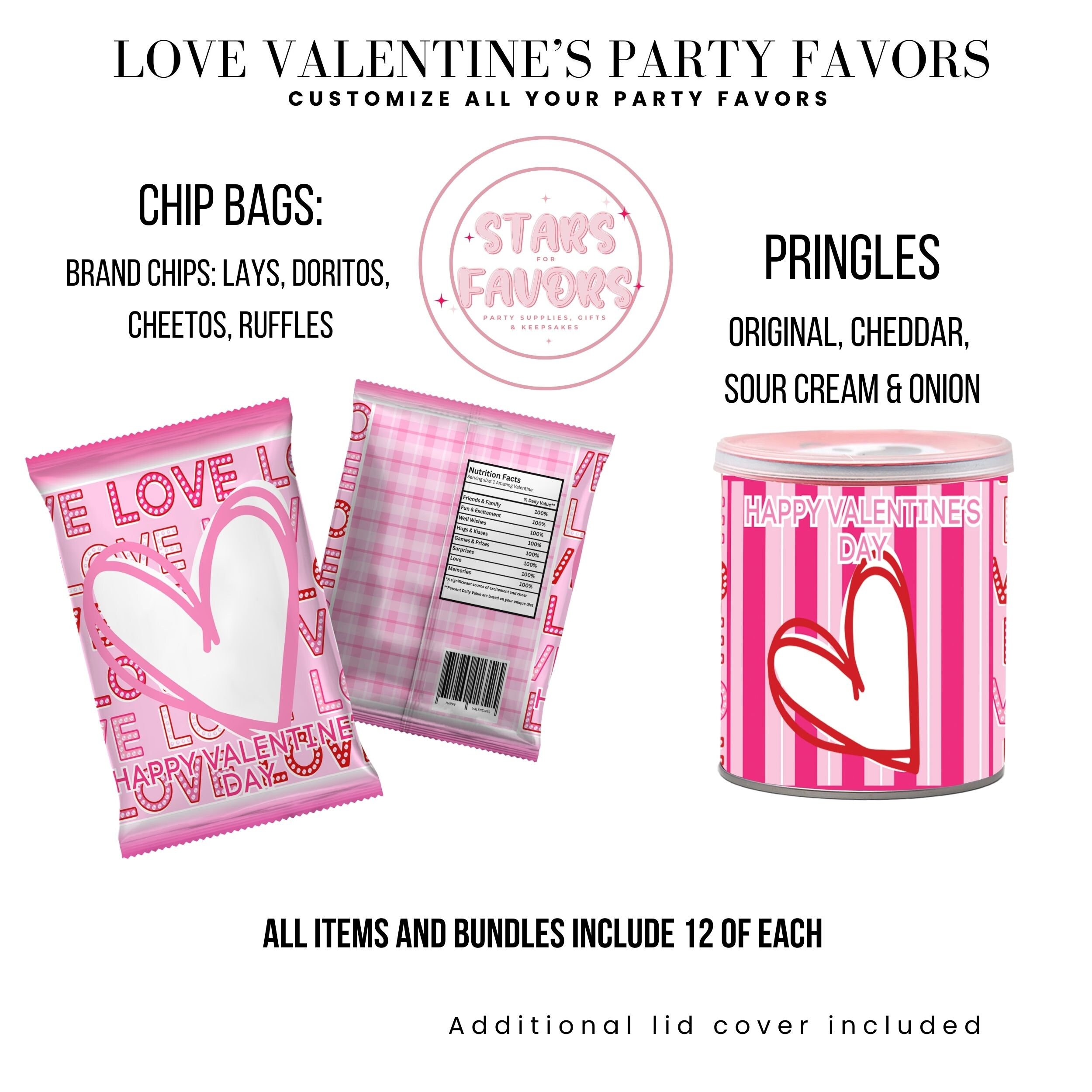 Love Valentine's Day Custom Party Favor Pink Custom Party Bundle,party ...