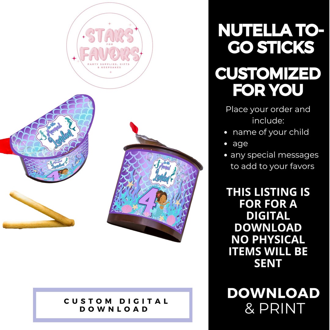 Our Little Mermaid Birthday Party Custom Nutella to Go Wrapper Custom ...