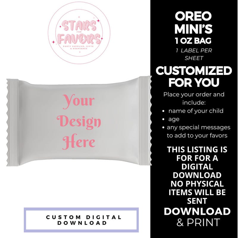 Oreo Favors - Etsy
