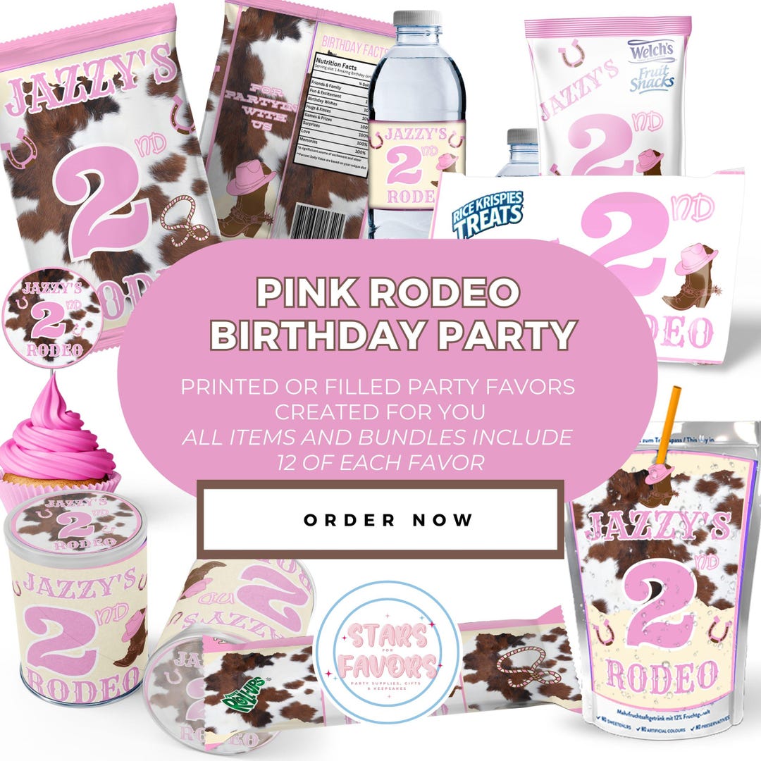 Pink Rodeo Birthday Party Custom Party Favor Custom Party Bundle,party ...
