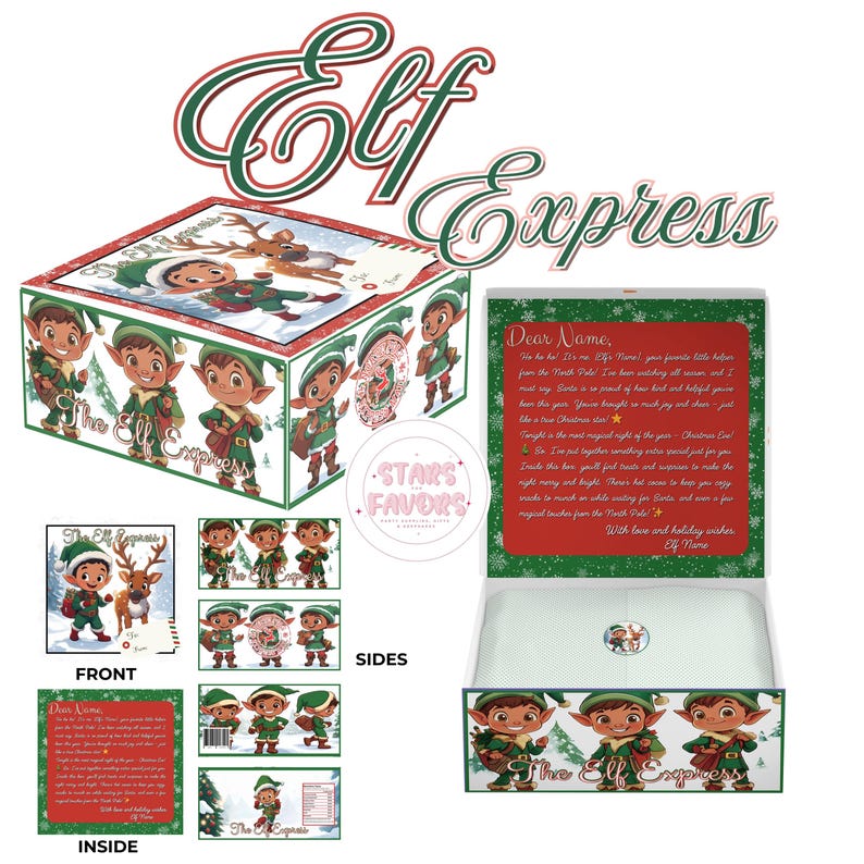 Elf Express Christmas Eve Gift Box: Treats & Surprises Filled Favors - Etsy