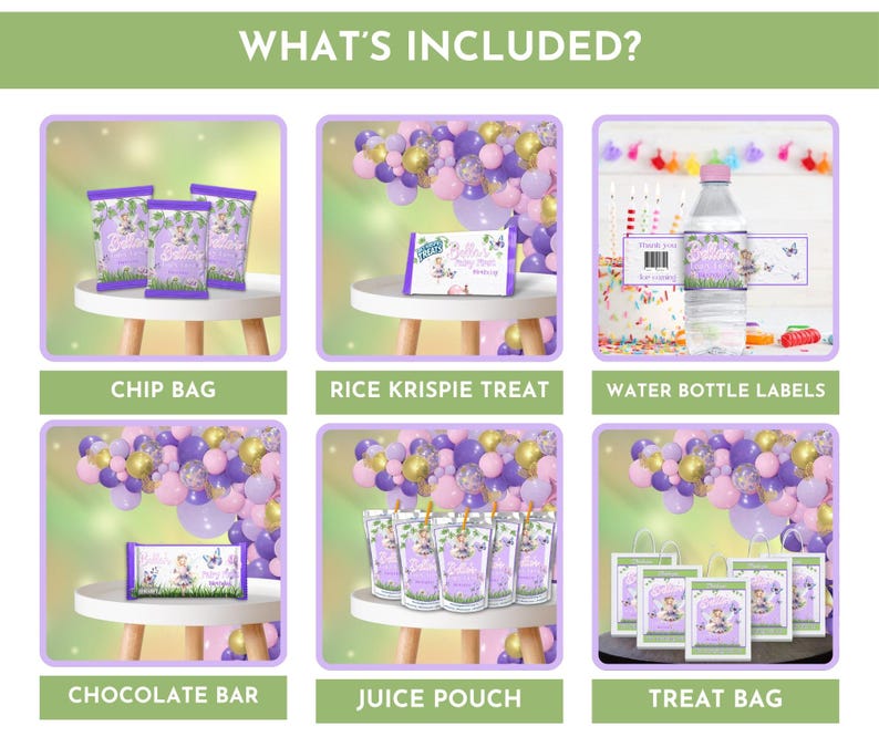 Fairy First Birthday Party Labels, Fairy Party Invite, Fairy Printable ...