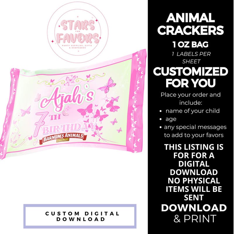 Animal Cracker Label - Etsy