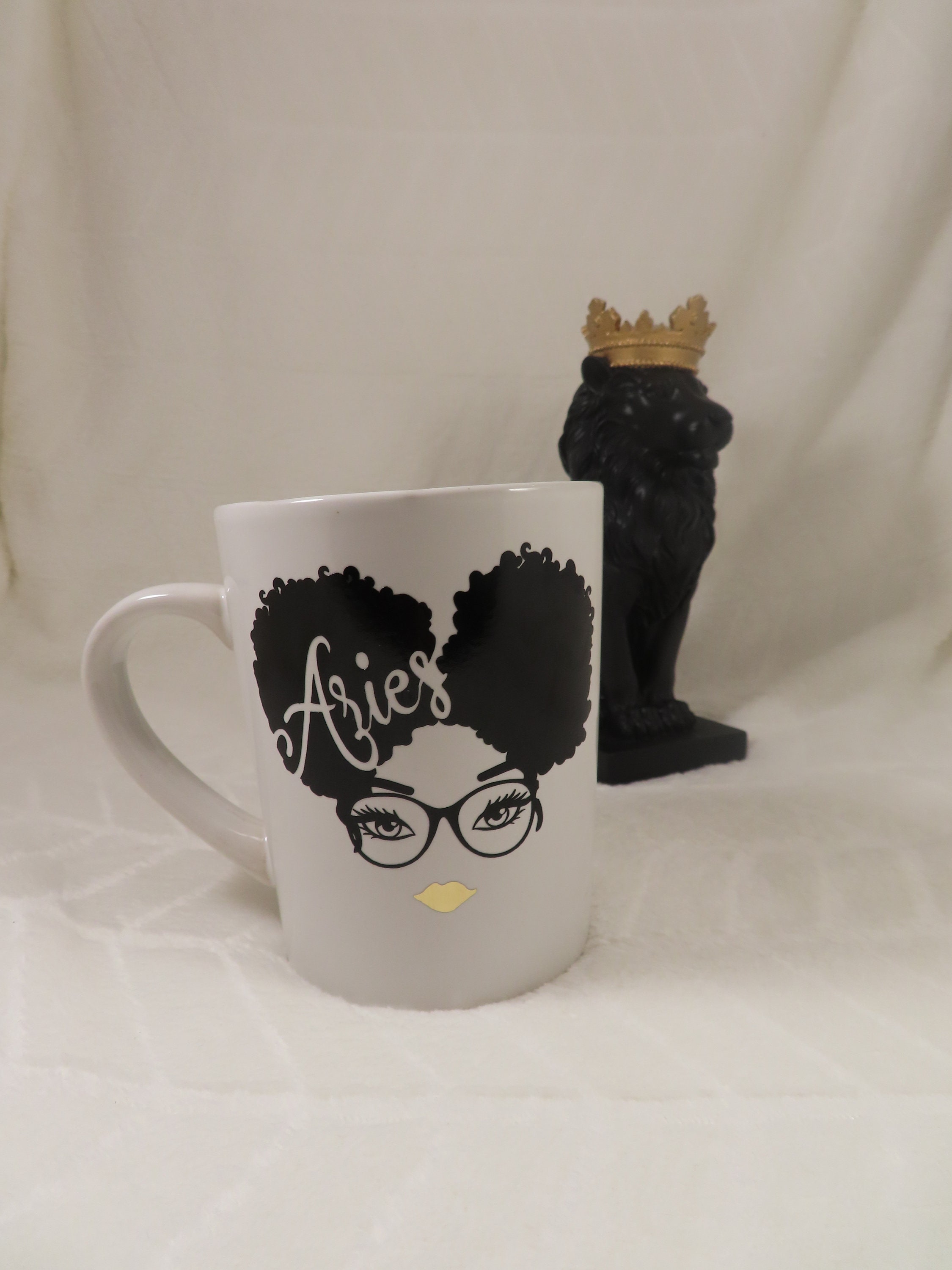 Zodiac Sign Afro Puff Woman Coffee Mug African American Coffee Mug 15 ...
