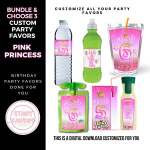Choose 3 Pink Princess Crown Birthday Party Favor Bundle, Party Favor ...