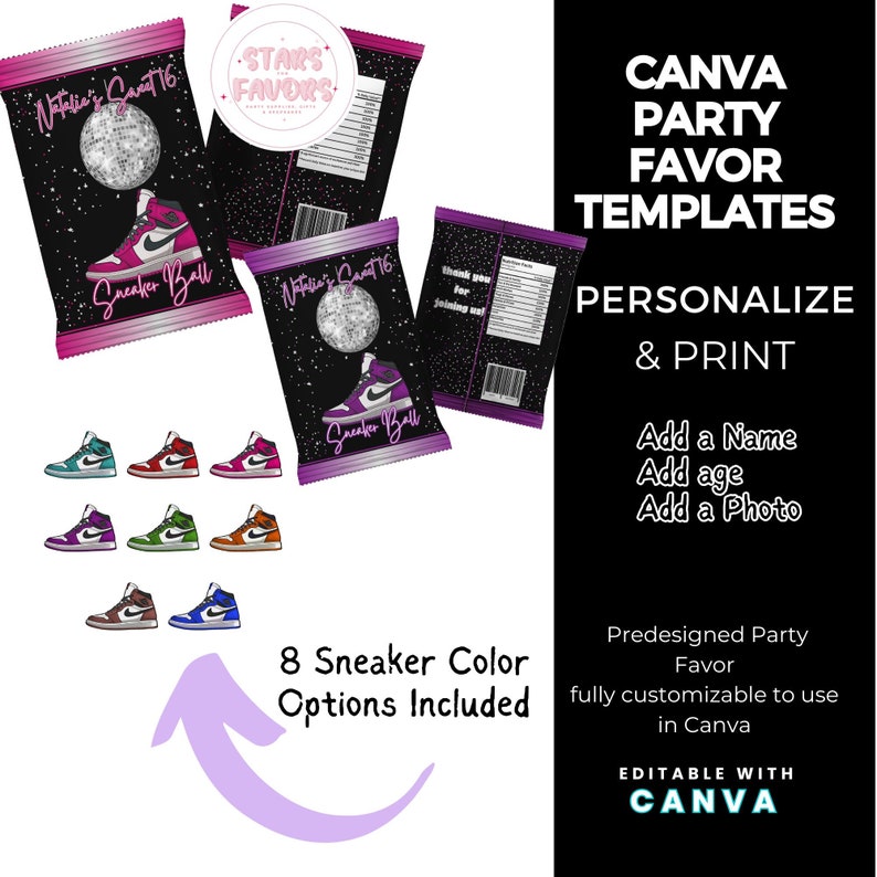 Sneaker Ball Party Birthday Party Rice Krispie Treat Label Wrapper ...