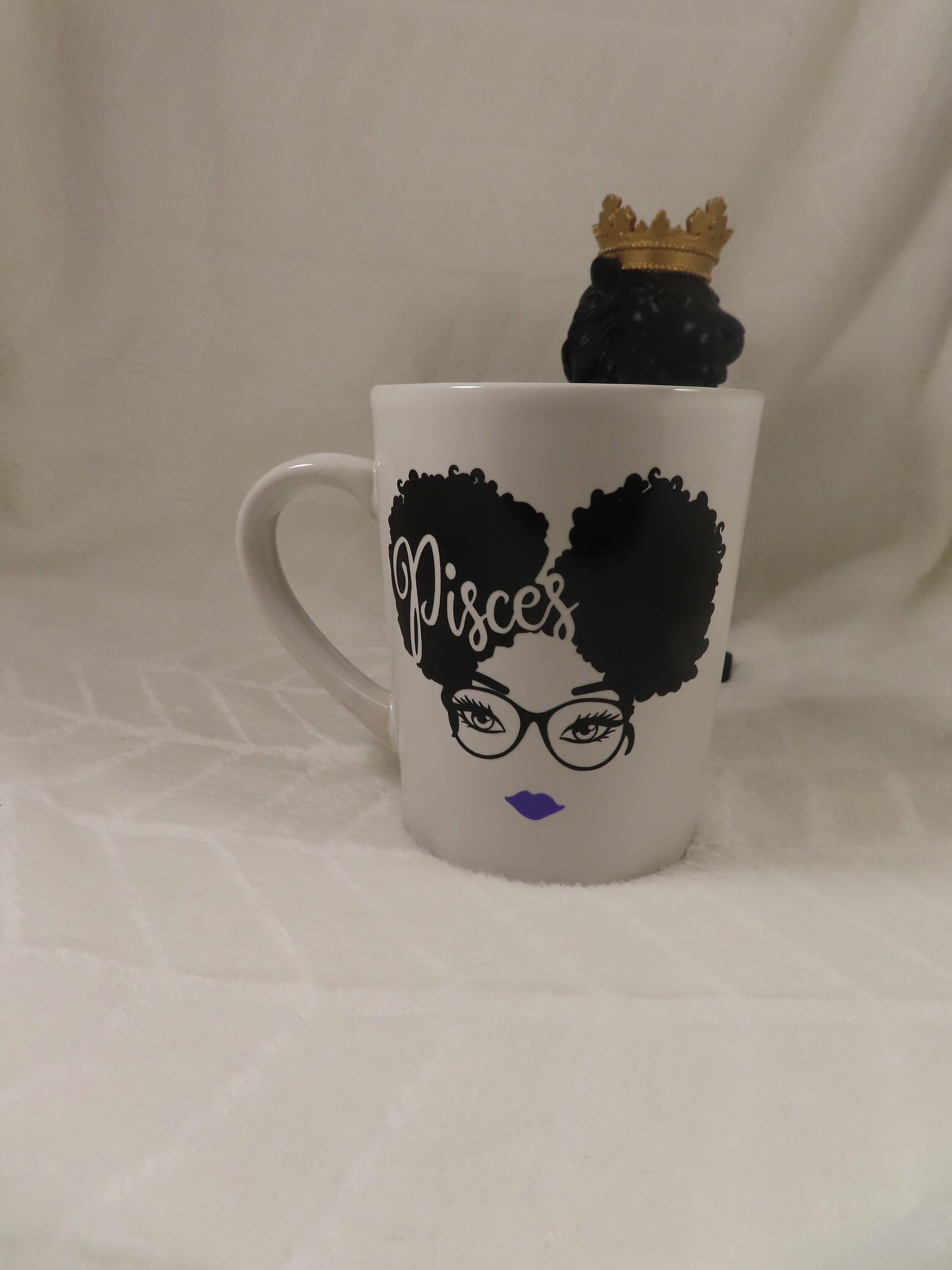 Zodiac Sign Afro Puff Woman Coffee Mug African American Coffee Mug 15 ...