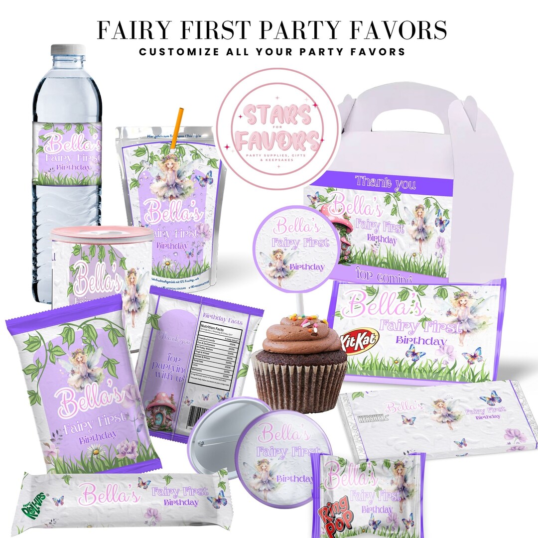 Fairy First Birthday Party Custom Party Favor Custom Party Bundle,party ...