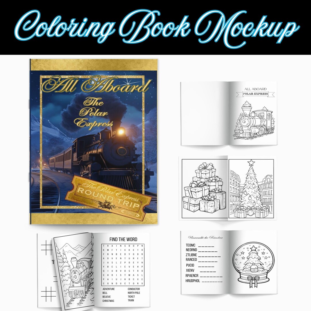 All Aboard the Polar Express Printable Christmas Coloring Book Cute ...