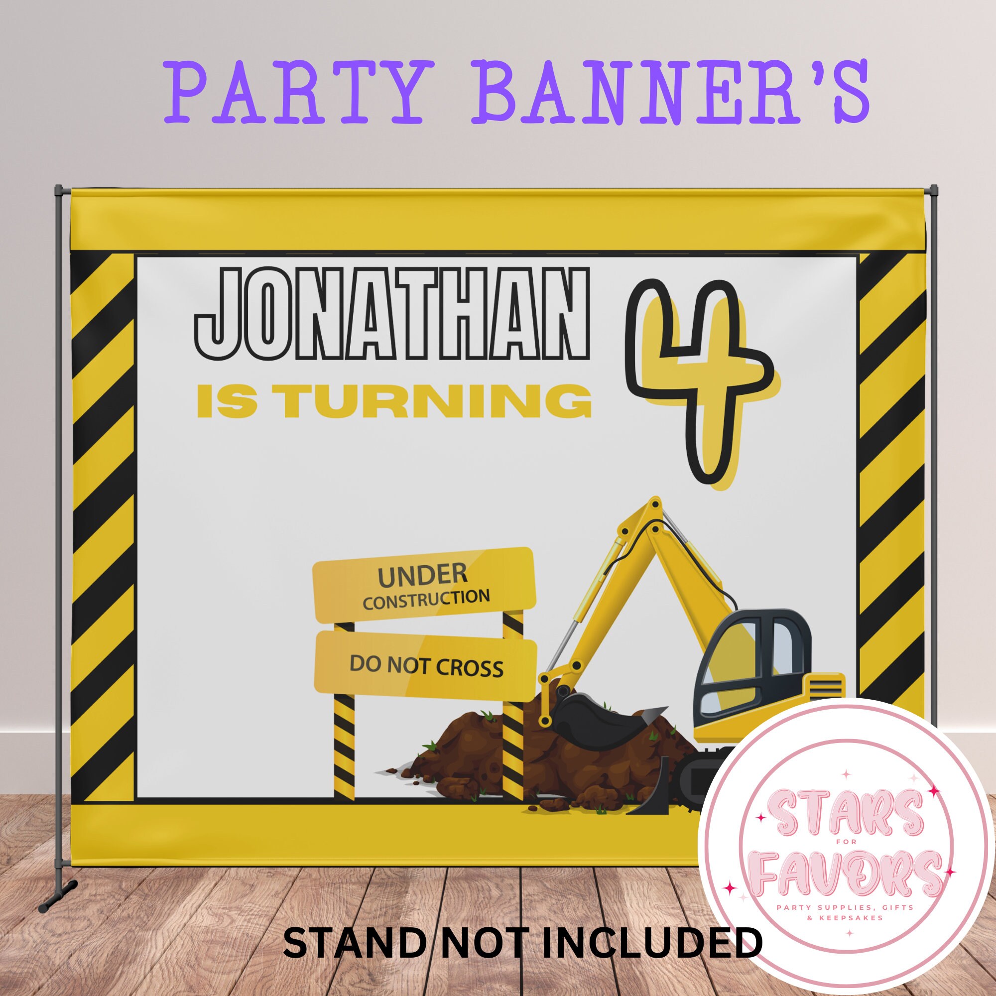 Under Construction Birthday Photo Backdrop, Photo Step and Repeat ...