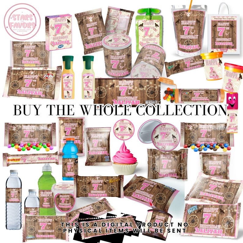 Cowgirl Rodeo Birthday Party Custom Fruit Snack Wrapper Label, Pink ...