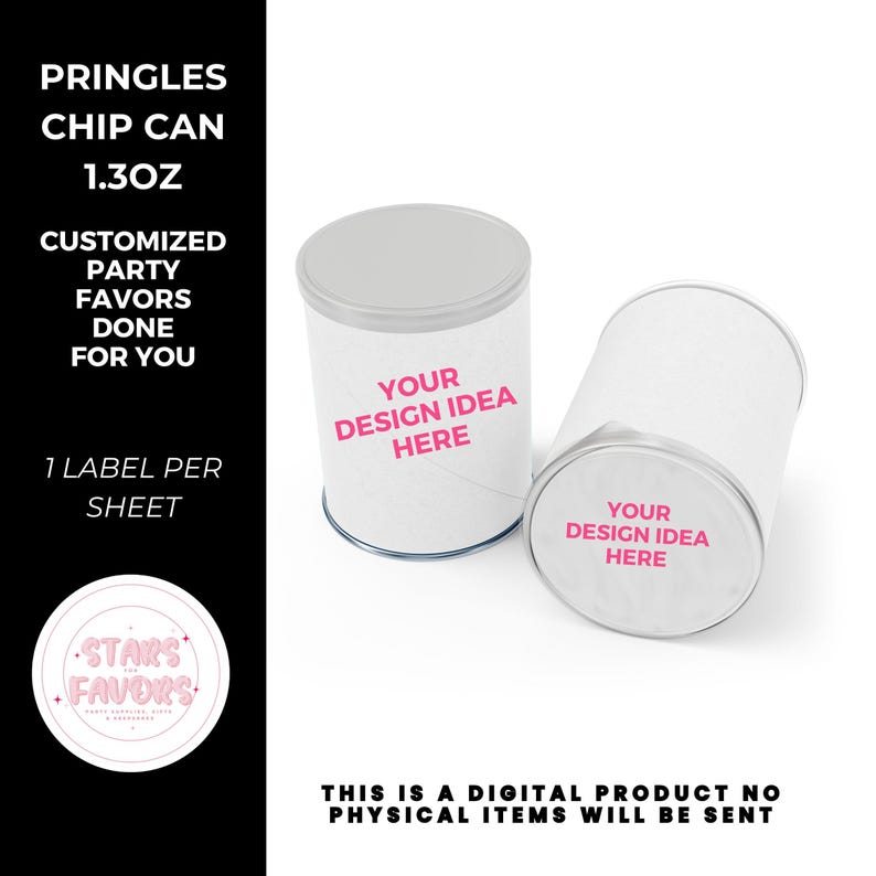 Custom Pringles Chip Can, Custom Party Favors, Custom Birthday Labels ...
