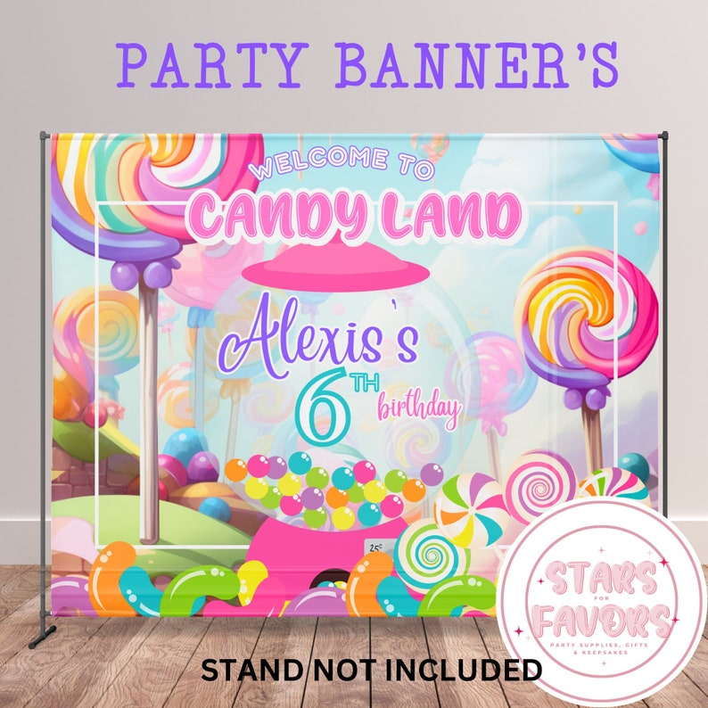 Candy Land Birthday Photo Backdrop, Photo Step and Repeat, Custom ...