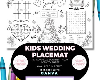 Printable Wedding Coloring Placemat, Digital File, Wedding Activity ...