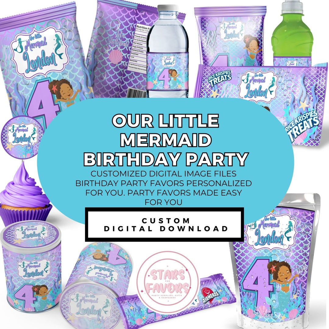 Our Little Mermaid Birthday Party Custom Party Favor Custom Bundle ...